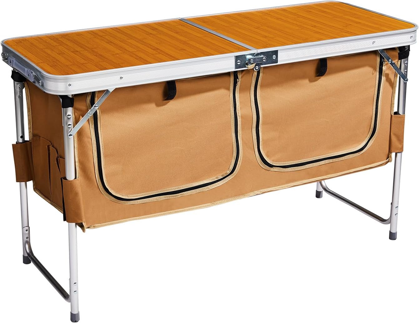 Amazon.com : Outdoor Pinic Table, Folding Camping Table with Storage ...