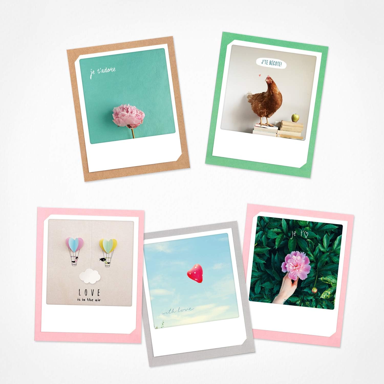 PICKMOTION Amour, Set of 5 Double Cards, Greeting Cards, Photos of ...