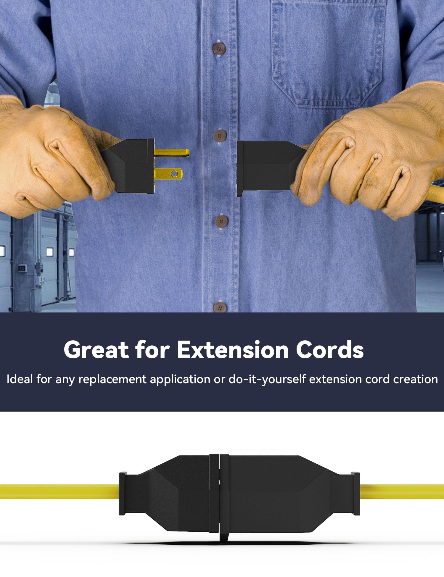Snapklik.com : ELEGRP Straight Blade Extension Cord Ends Replacement ...