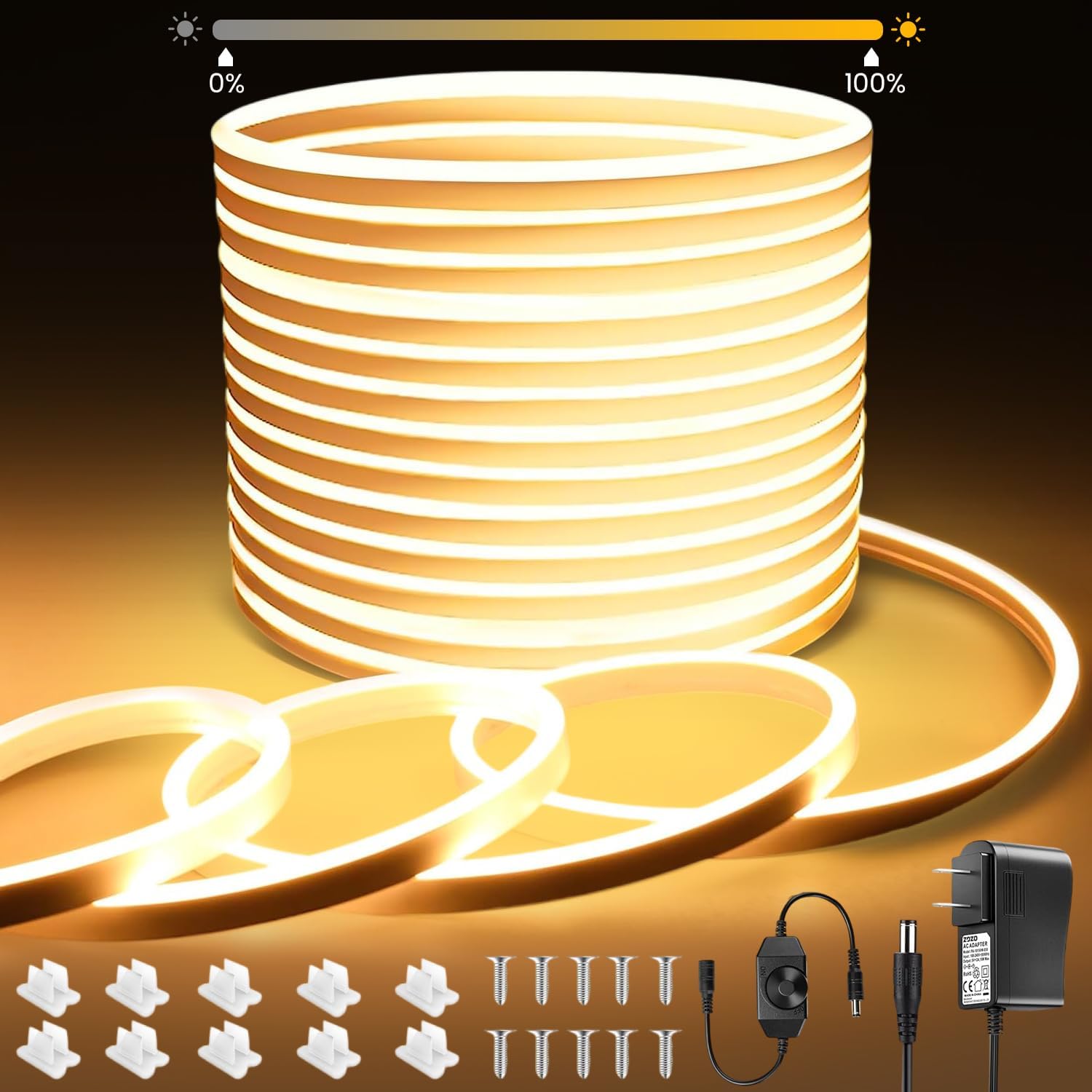 Amazon.com: LED Neon Rope Light, 32.8Ft Cool White Dimmable Led Strip ...