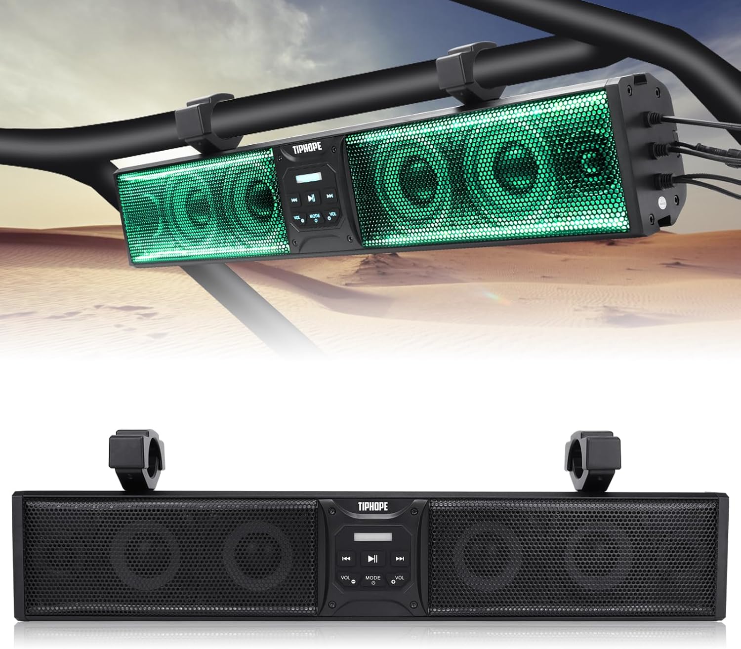 TIPHOPE 26 Inch UTV Sound Bar with 6 Speaker,ATV Soundbar RGB Lights ...
