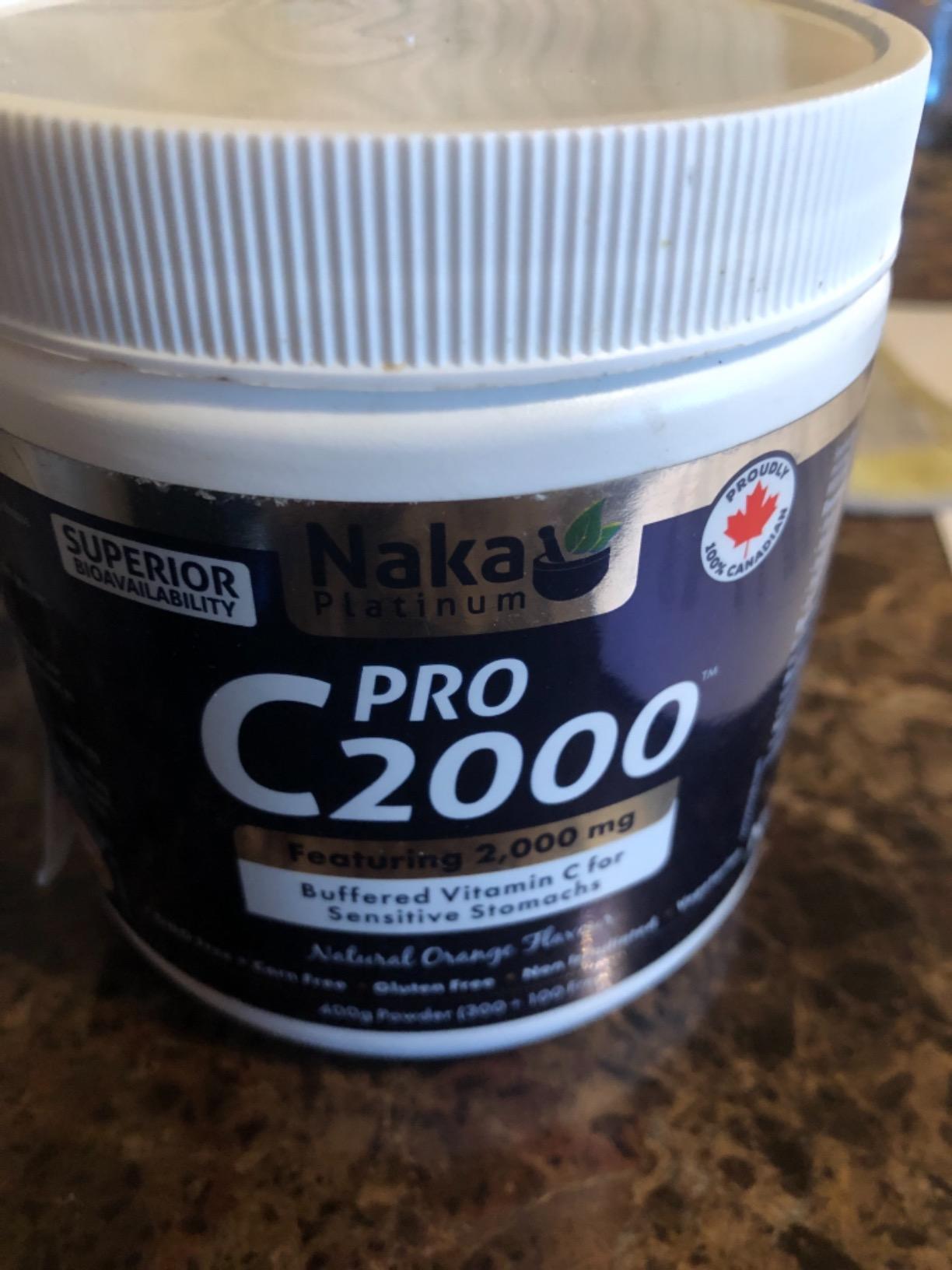 Naka Platinum PRO Buffered Vitamin C 2000 mg per each scoop 80 servings ...