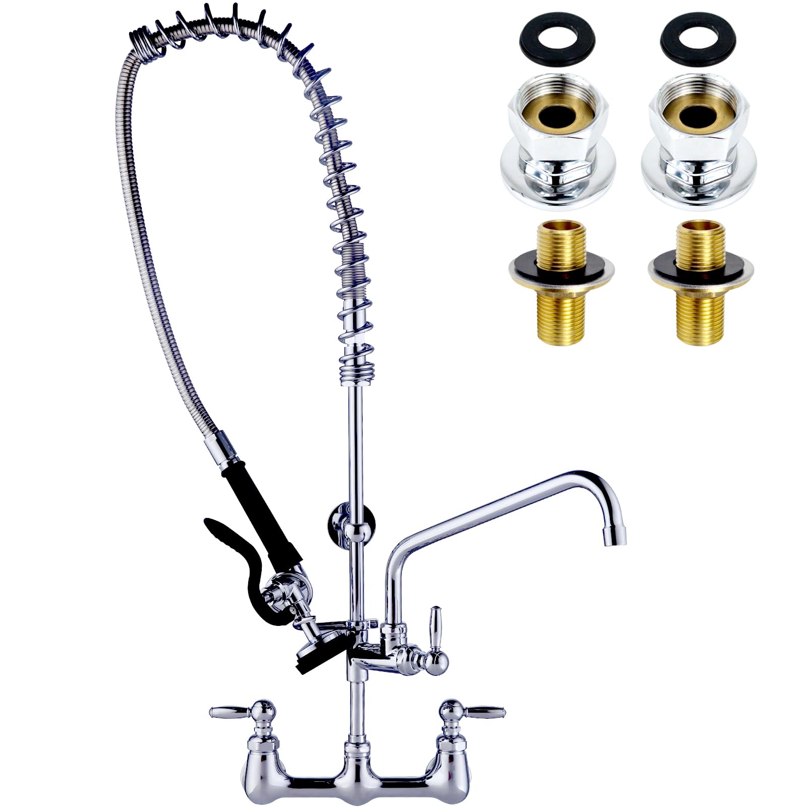 Commercial Faucet 8 Inch ARCORA Commercial Double Handle Wall Mounted