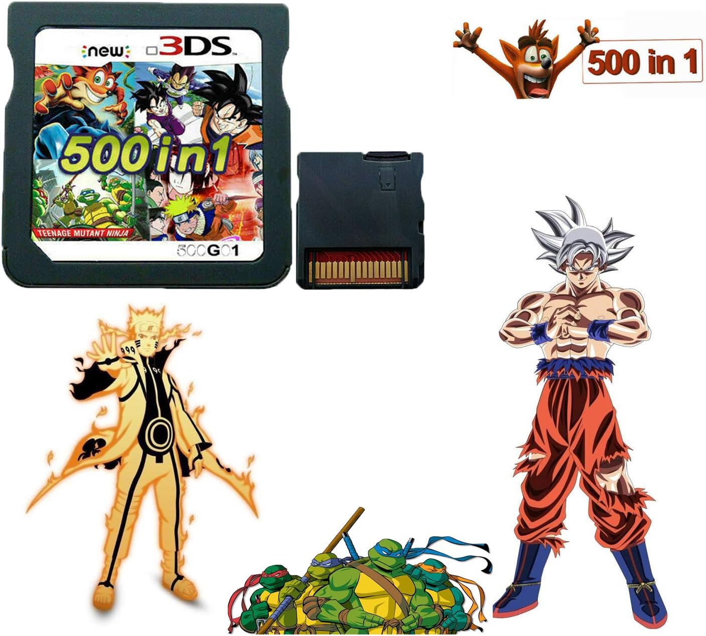 500 in 1 Game Cartridge, DS Game Pack Card Compilations, 64G Memory ...