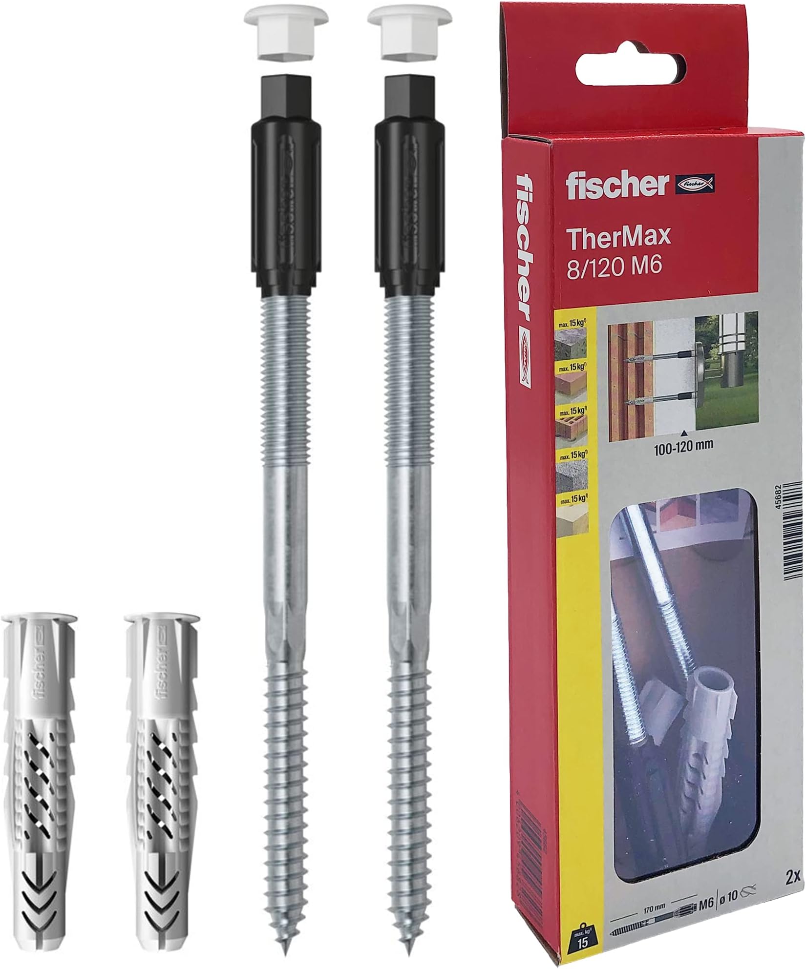Fischer Thermax 12/110 M12 Kit 2 pz Tasselli per Fissaggio su Cappotto ...