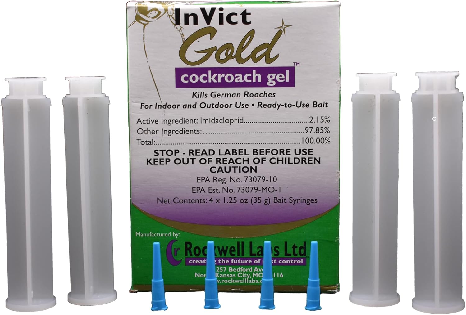 Amazon.com : Rockwell Labs - InVict Gold Cockroach Gel 4 Tips, 4 ...