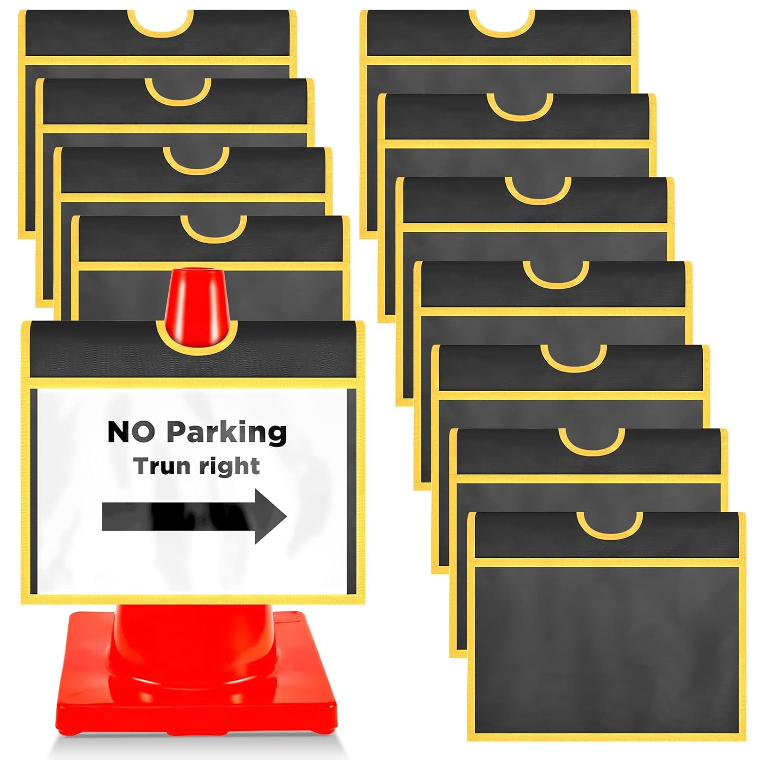 Xuhal 12 Pieces Traffic Cone Sleeve for Caution Safety Traffic Signs ...