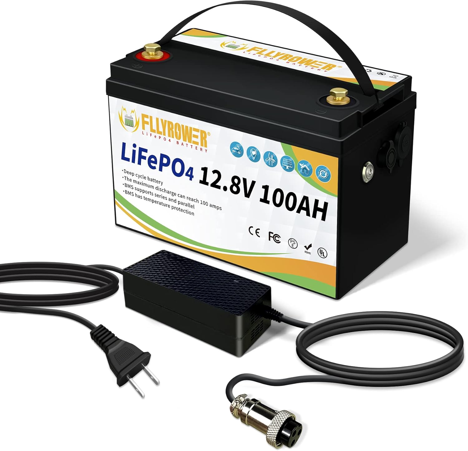 Amazon.com: FLLEEYPOWER 12V 100Ah LiFePO4 Lithium Battery, Over 8000 ...