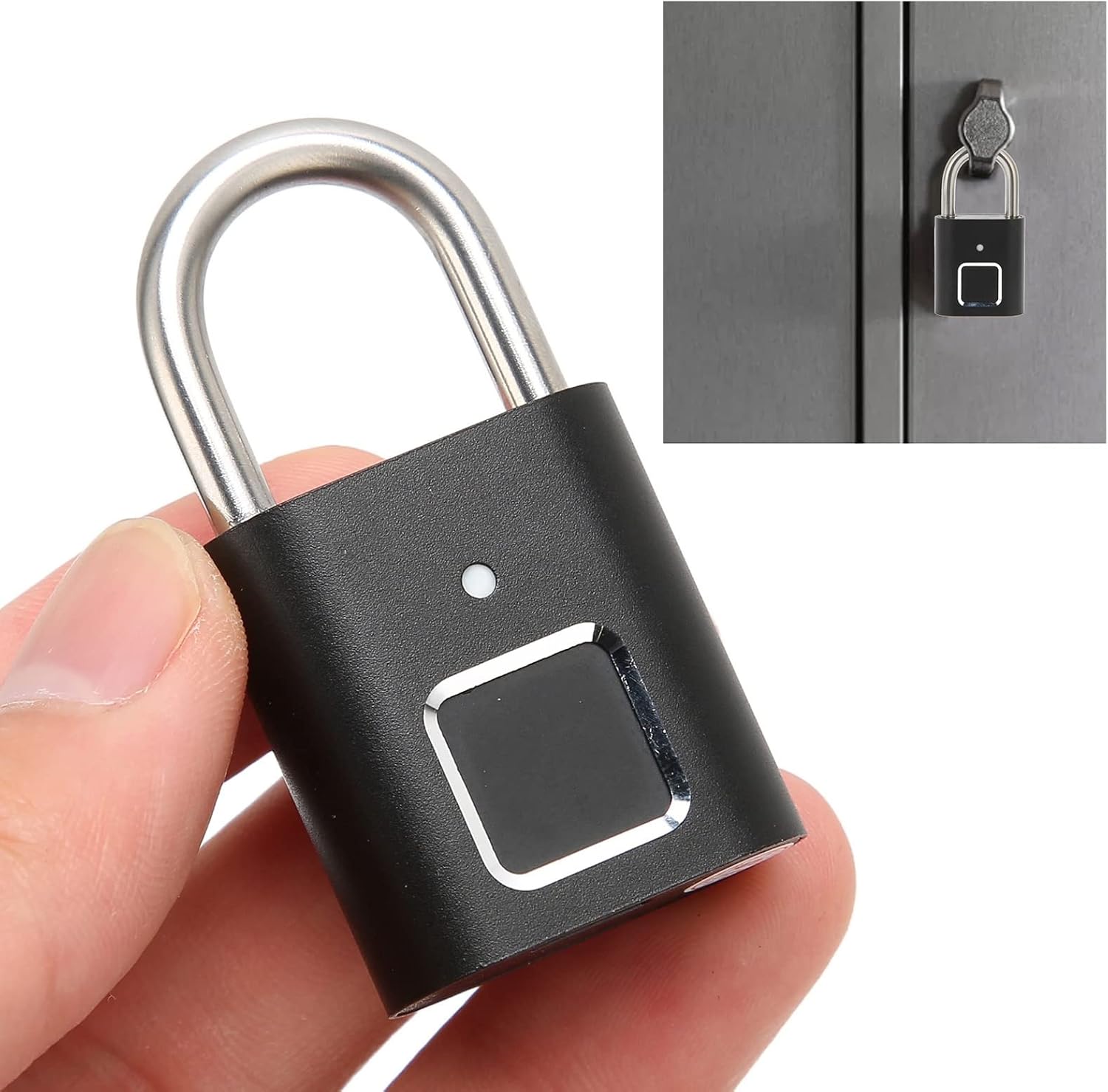 MR Double Carbon Fingerprint Padlock,Smart Padlock with Keyless ...