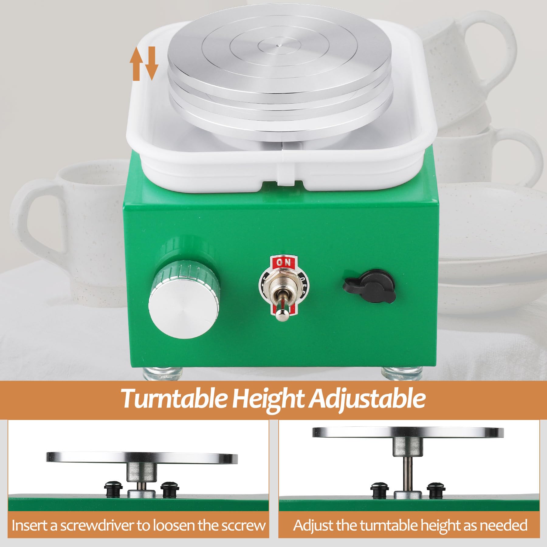 Dexcip Mini Pottery Wheel, Electric Potter's Wheel Speed Adjustable ...