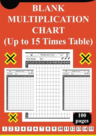 BLANK MULTIPLICATION CHART (Up to 15 Times Table): Amazon.co.uk: Hocine ...