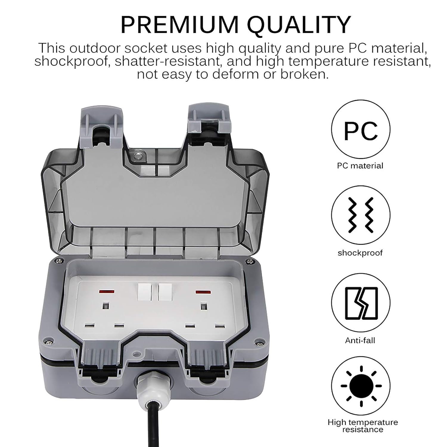 Weatherproof Outdoor Sockets, Dnieheic Wall Electrical Outlets with ...