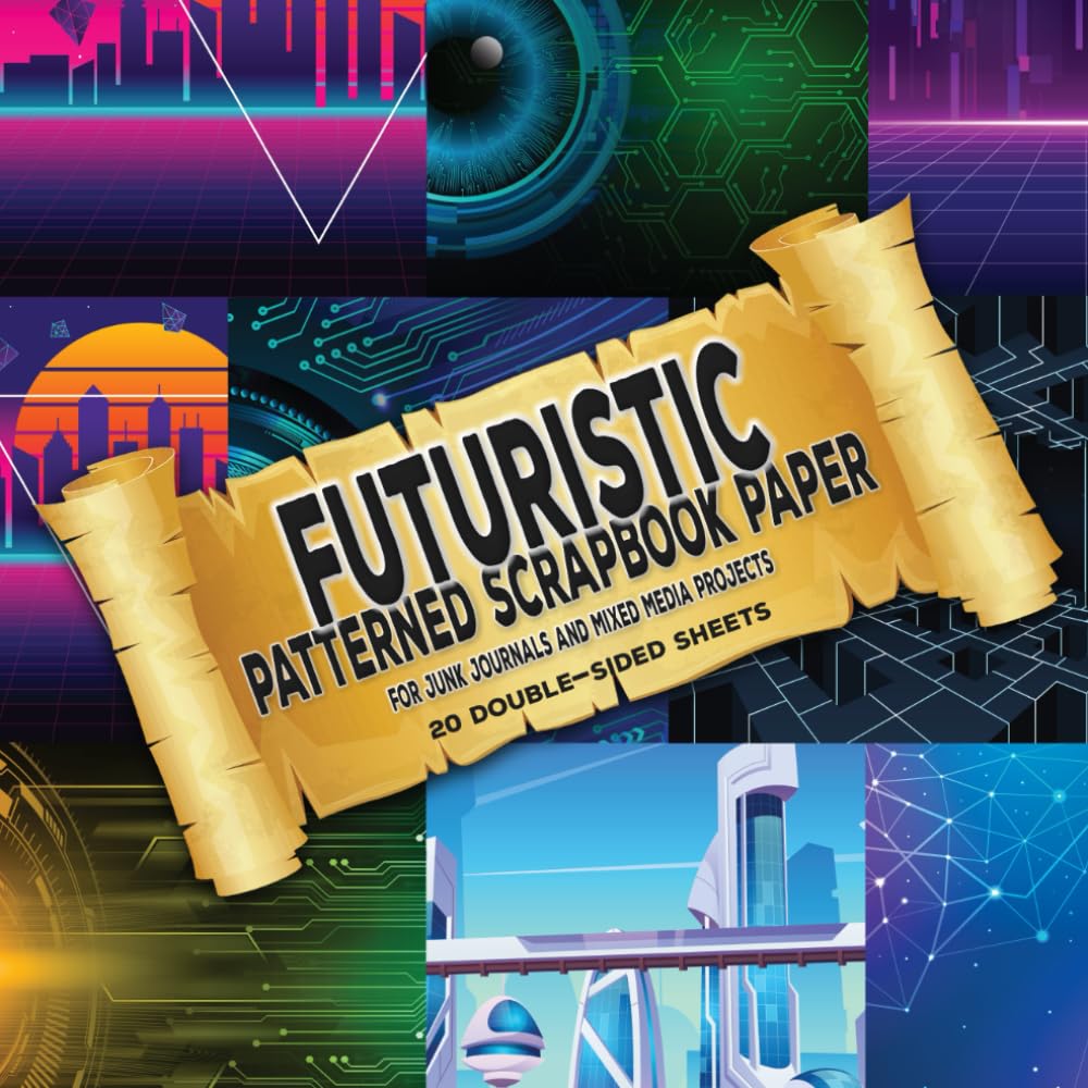 Futuristic Patterns - Scrapbook Paper for Junk Journals and Mixed Media ...