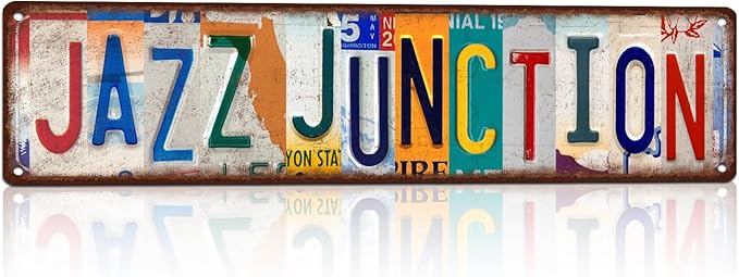 Amazon.com: JBYMsign Vintage Jazz Junction Street Sign Wall Decor Metal ...