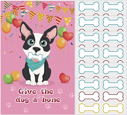 Amazon.com: 48 Pieces Pin The Bone on The Dog Party Games Give The Dog ...