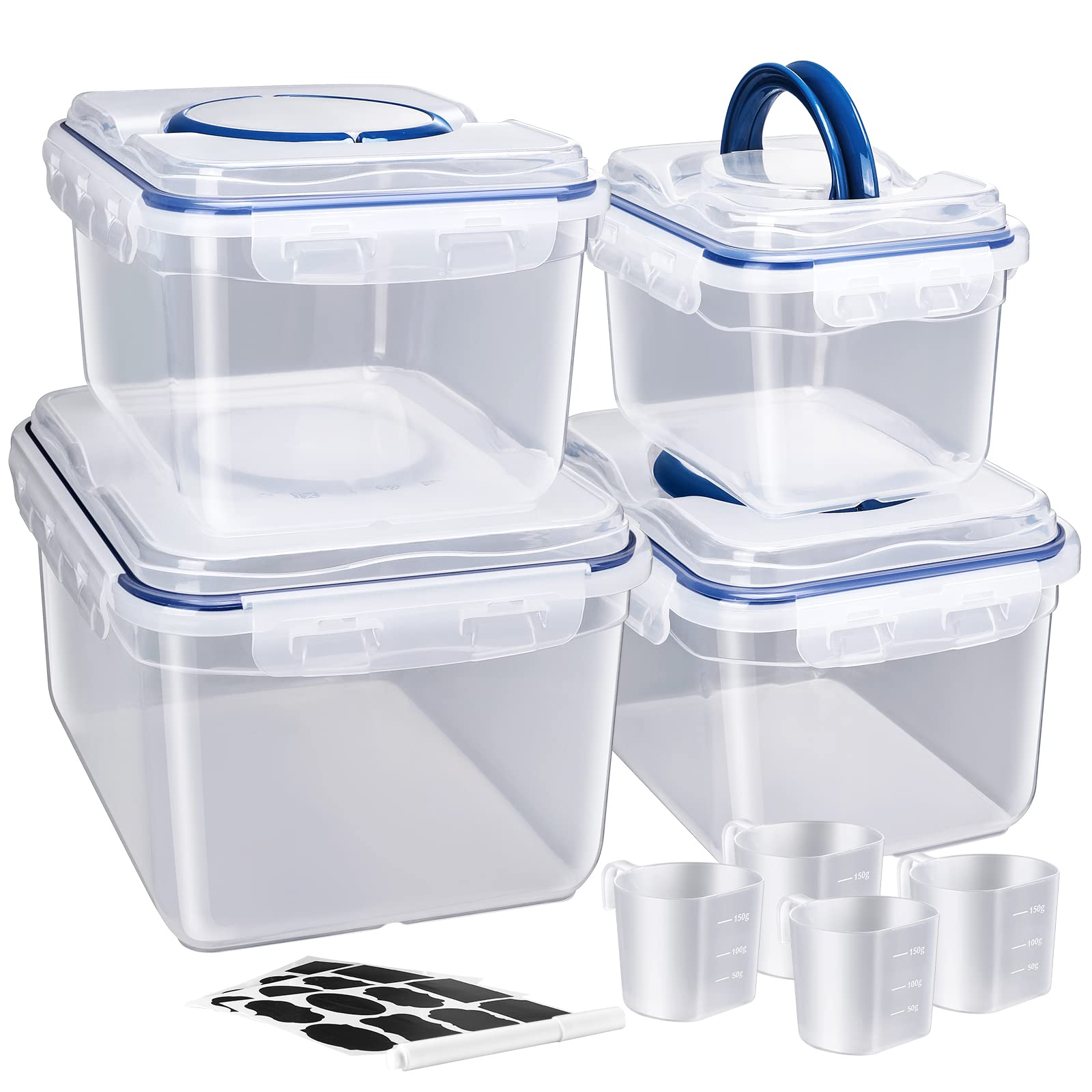Plastic Storage Bins With Lids Lockcoo 4 Pack Airtight Storage ...