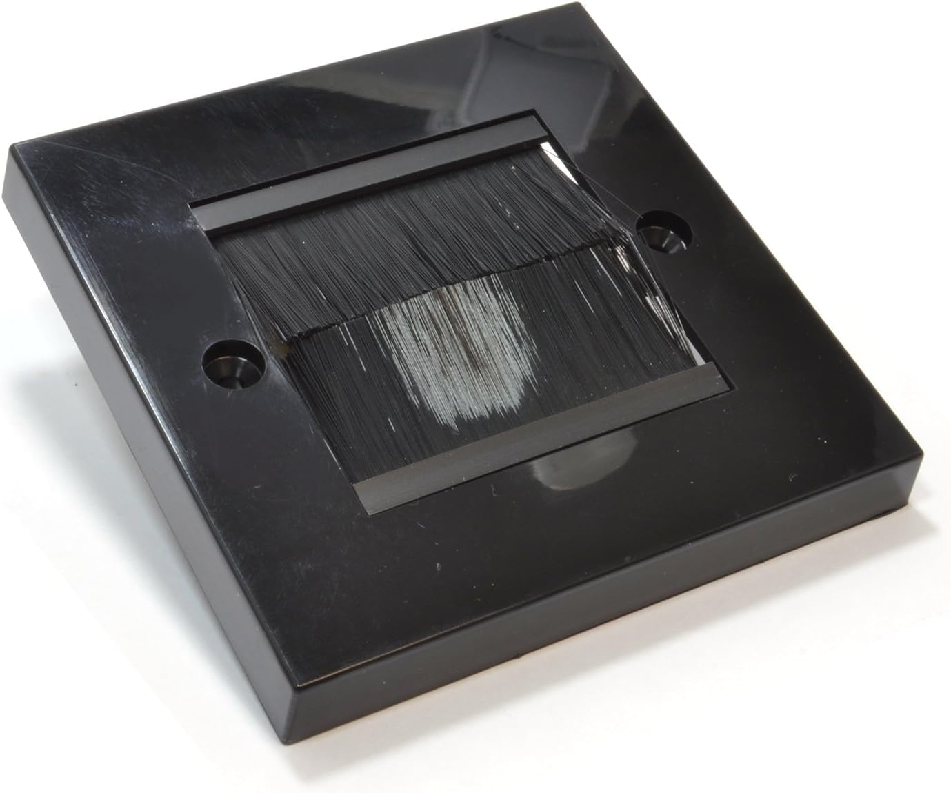 Auline Black Brush Single 1 Gang Wall Outlet Cable Entry Plate Tidy ...
