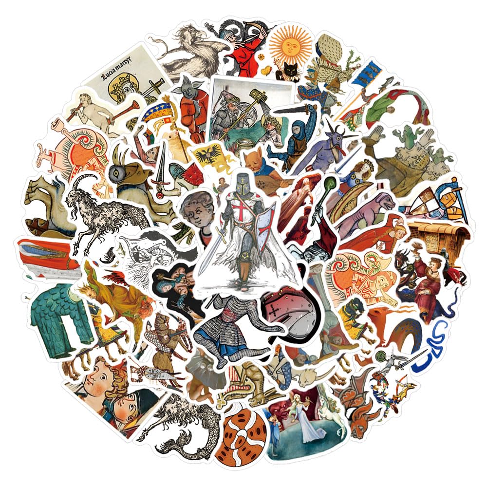 Amazon.com: 62 Pcs Medieval Stickers Graffiti Waterproof Vinyl for ...