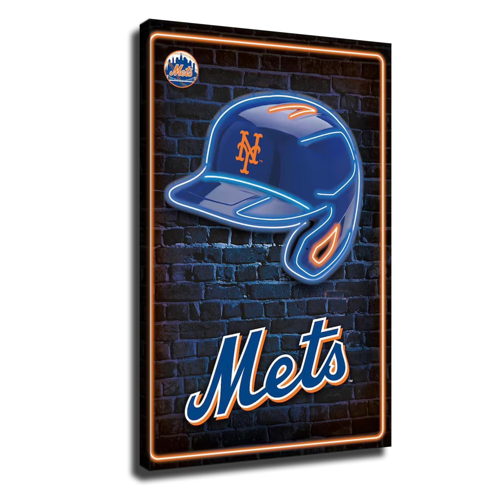 Amazon.com: New York City Mets Baseball Poster City Baseball Caps Neon ...
