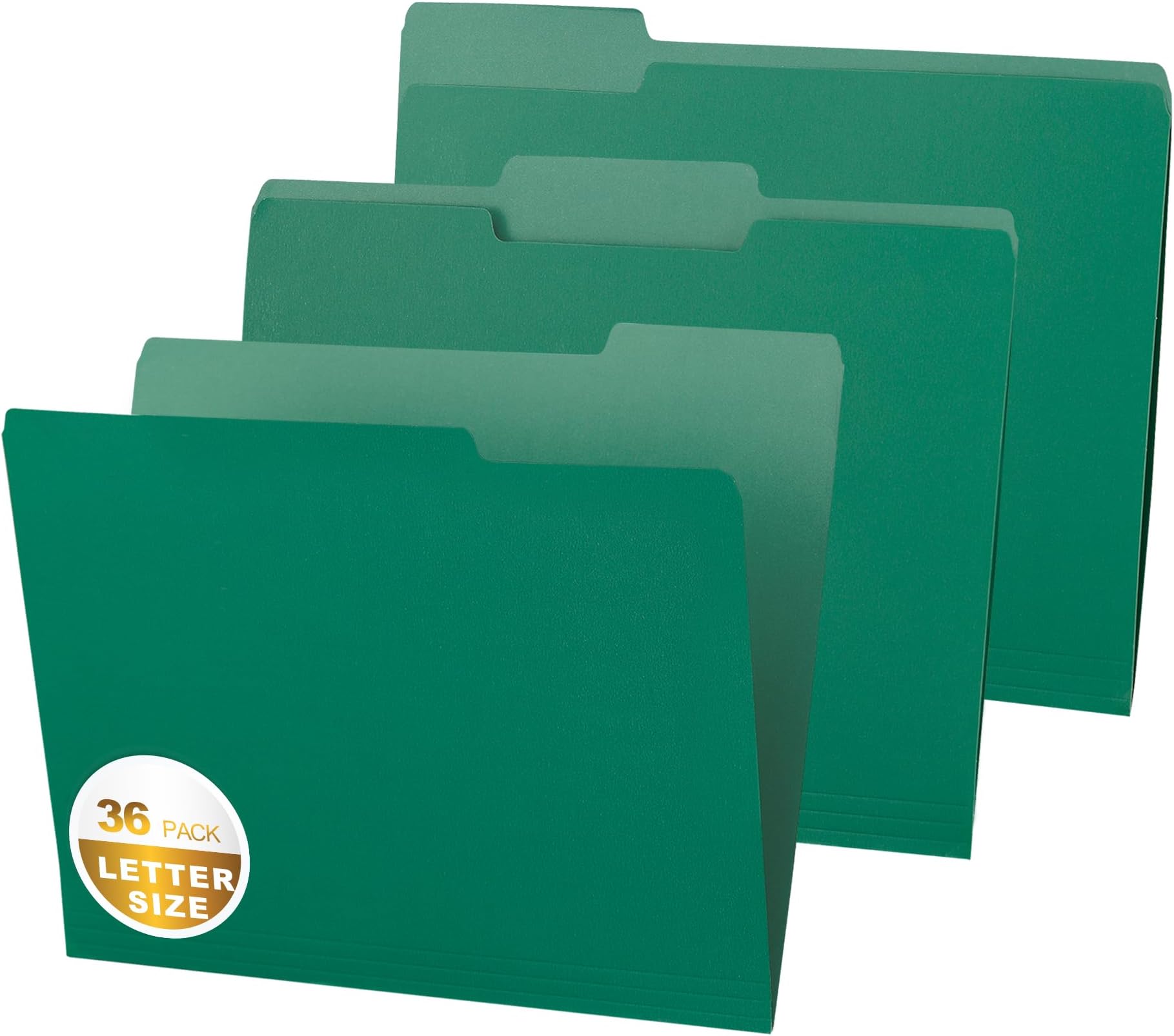 Amazon.com : 36 Packs Two-Tone File Folders,1/3 Cut Tabs,Green File ...