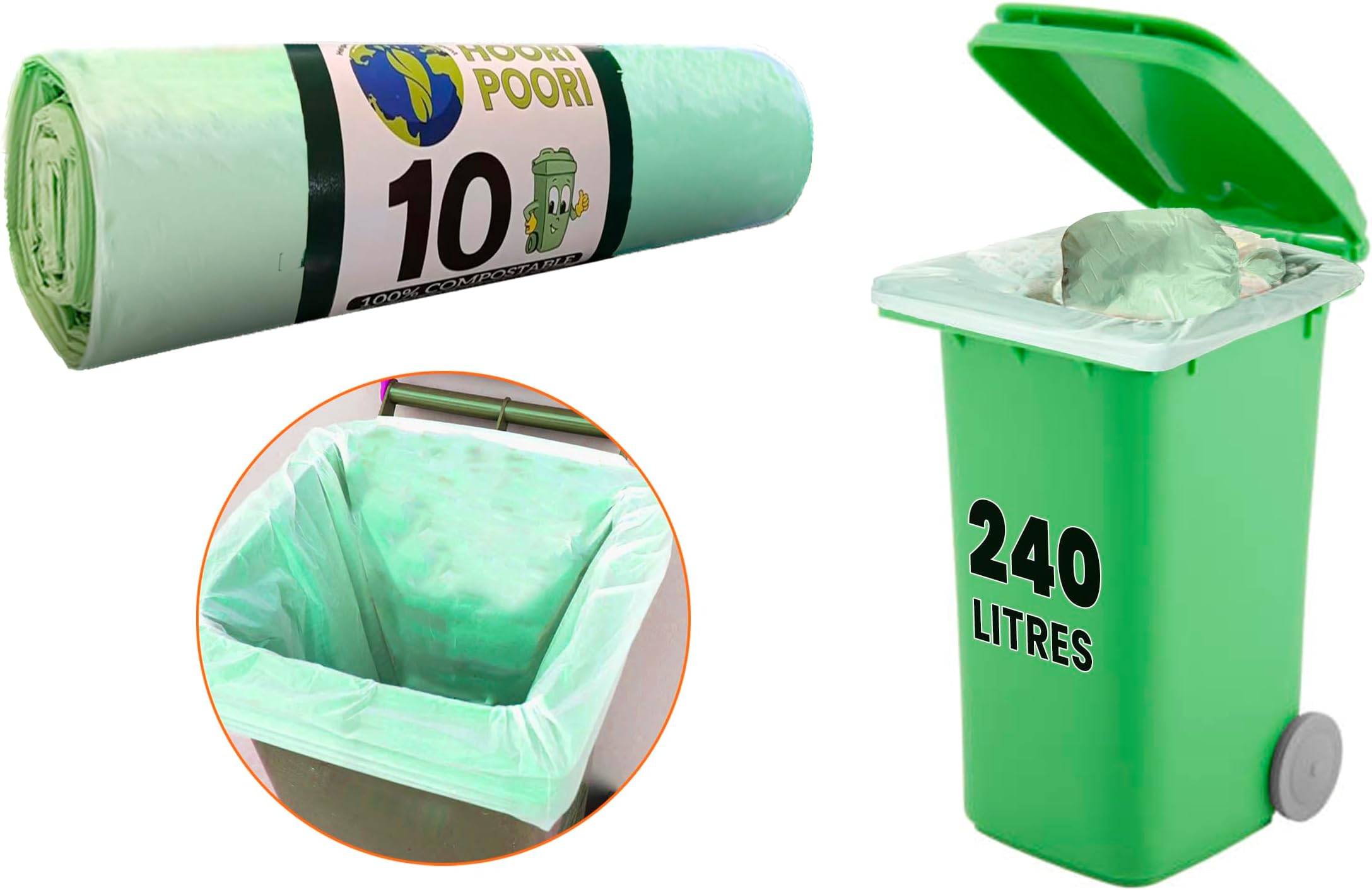 100L x50 Heavy Duty Compostable Food Waste Sacks - Compost Bag Food ...