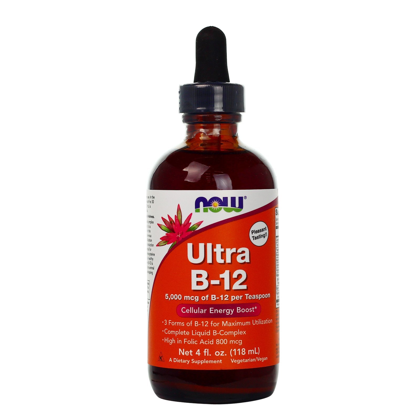 Amazon.com: NOW Supplements, Ultra B-12, Liquid, 800 mcg Folic Acid ...