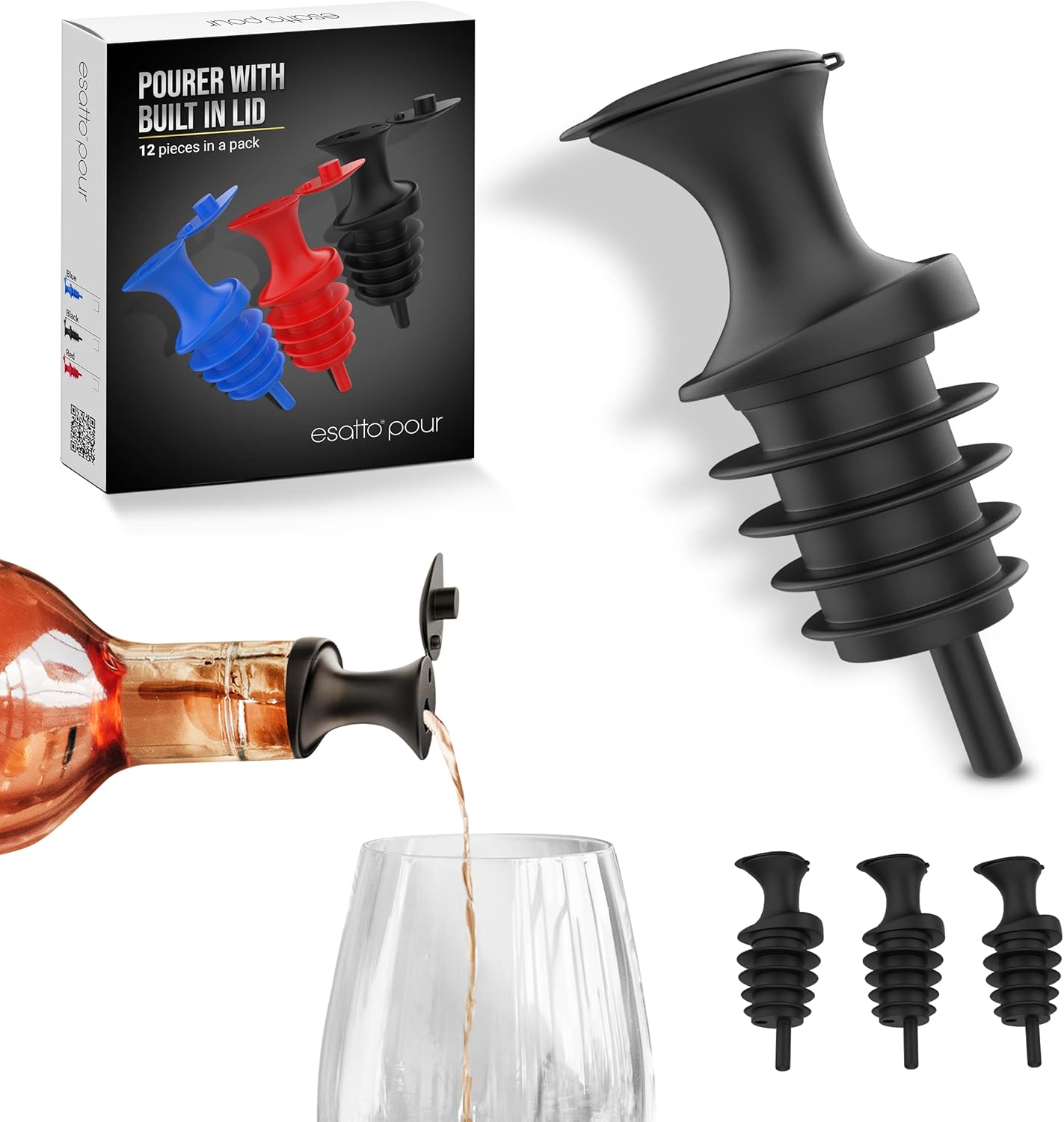 Amazon.com: Esatto Pour and Seal, Plastic Bottle Pourers With Built In ...