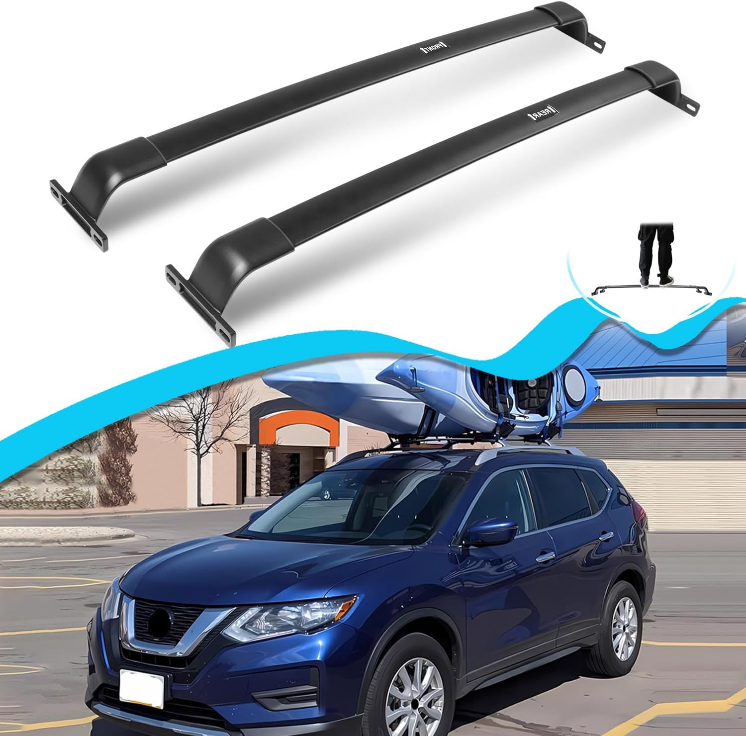 Amazon.com: Auto Dynasty Pair OE Style Aluminum Bolt-on Top Rail Roof ...