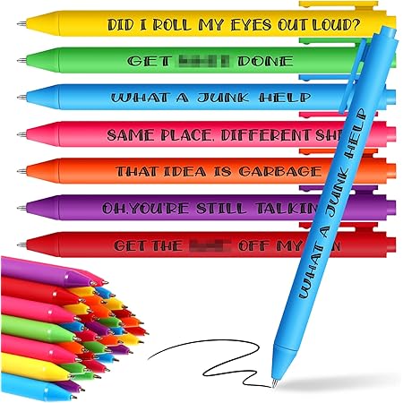 Amazon.com : 50 Pcs Snarky Office Pens Black Ink Complaining Quotes ...