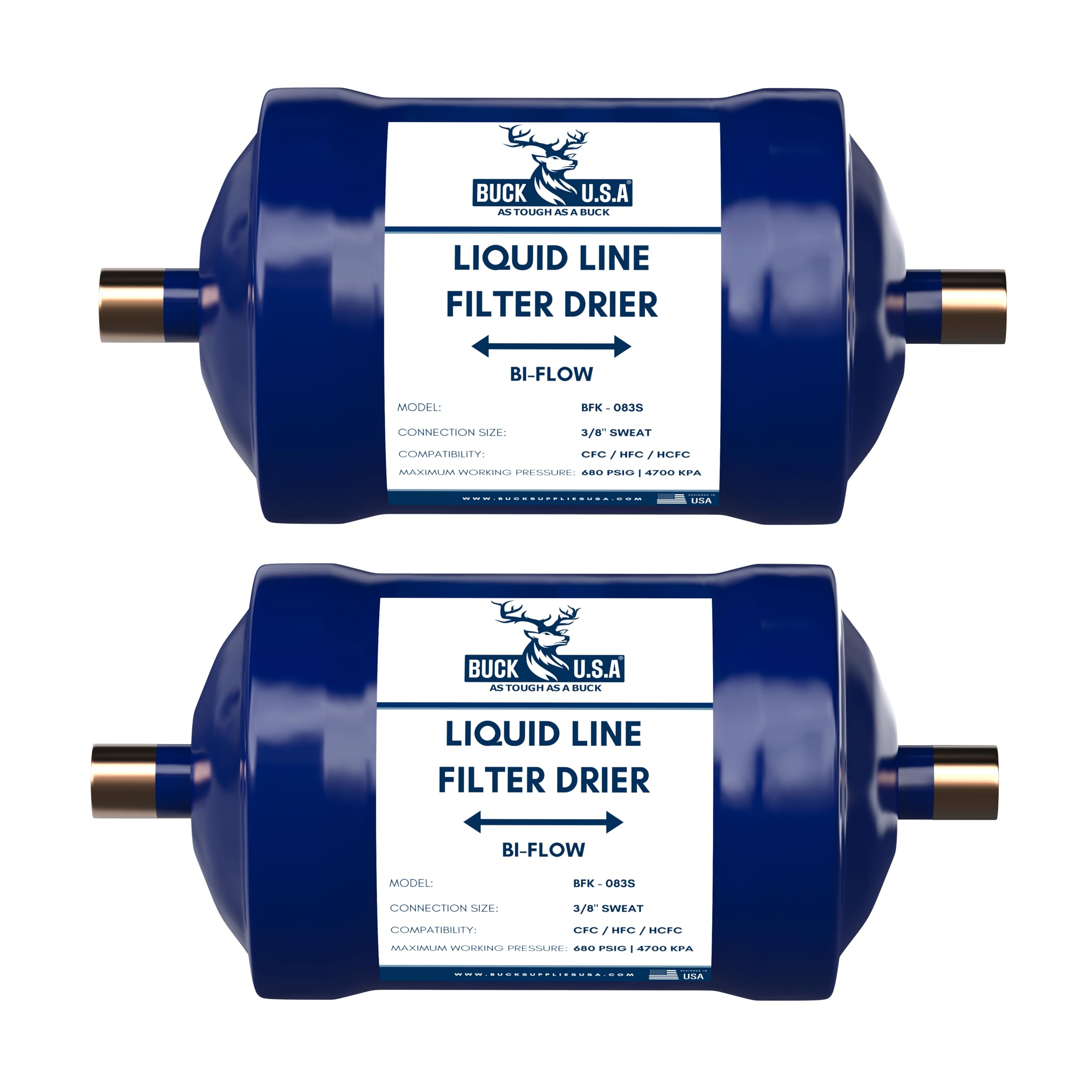 Amazon.com: 2 Pack Buck Bi-Flow Refrigerant Liquid Line Filter Drier 3/ ...