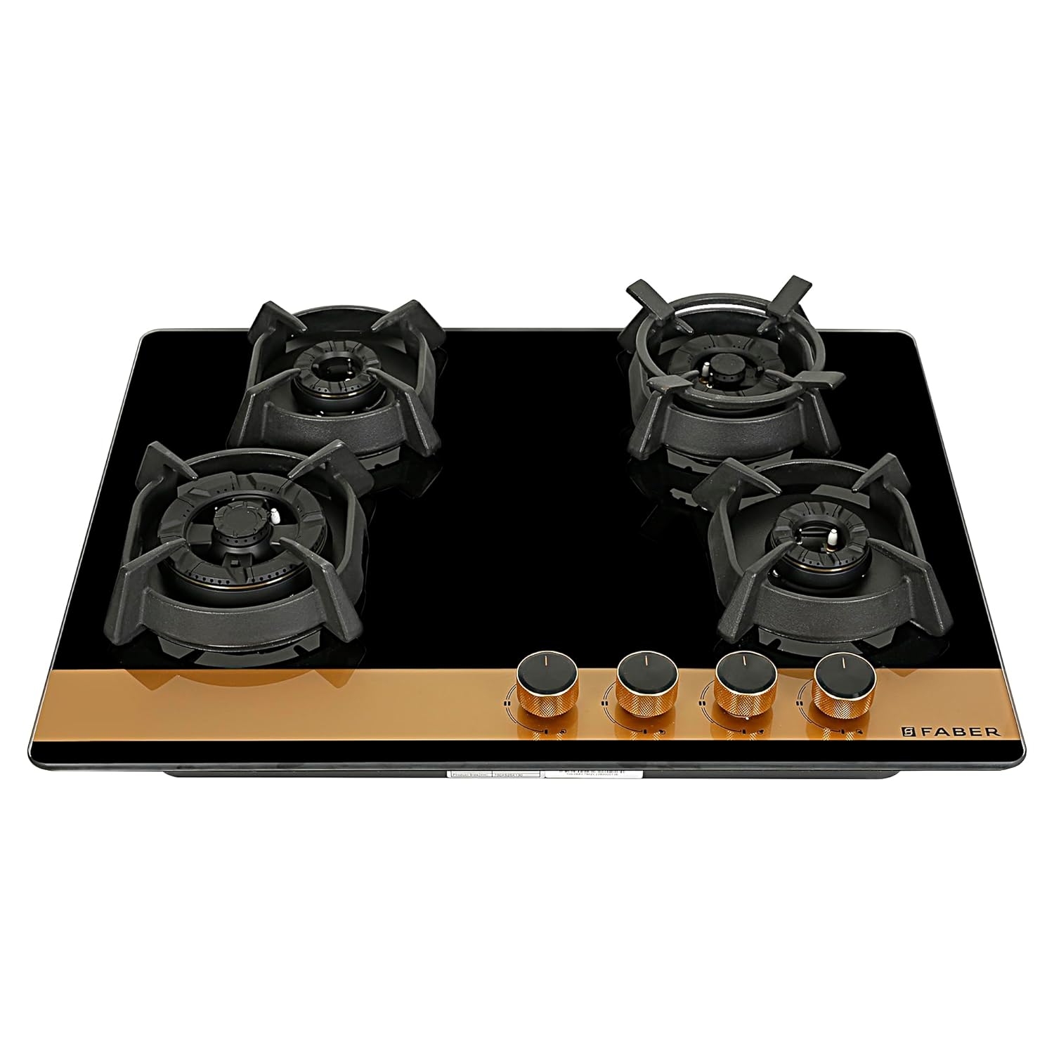 Faber 70cm 4Burner Gas Hob | Flame Failure Device | Cast Iron Pan ...
