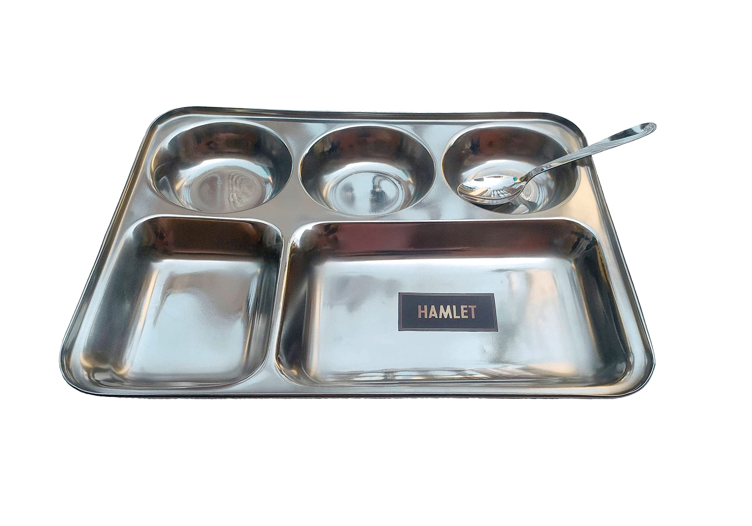 Buy Heavy Duty Stainless Steel Square Dinner Partition Plate for Kids ...