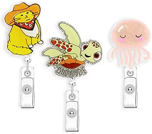 Amazon.com : PEALICIOUS 3 Pcs Cute Badge Reels Retractable Badge ...
