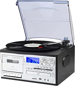 Amazon.com: MUSITREND 9 in 1 Record Player with Dual External Speakers ...