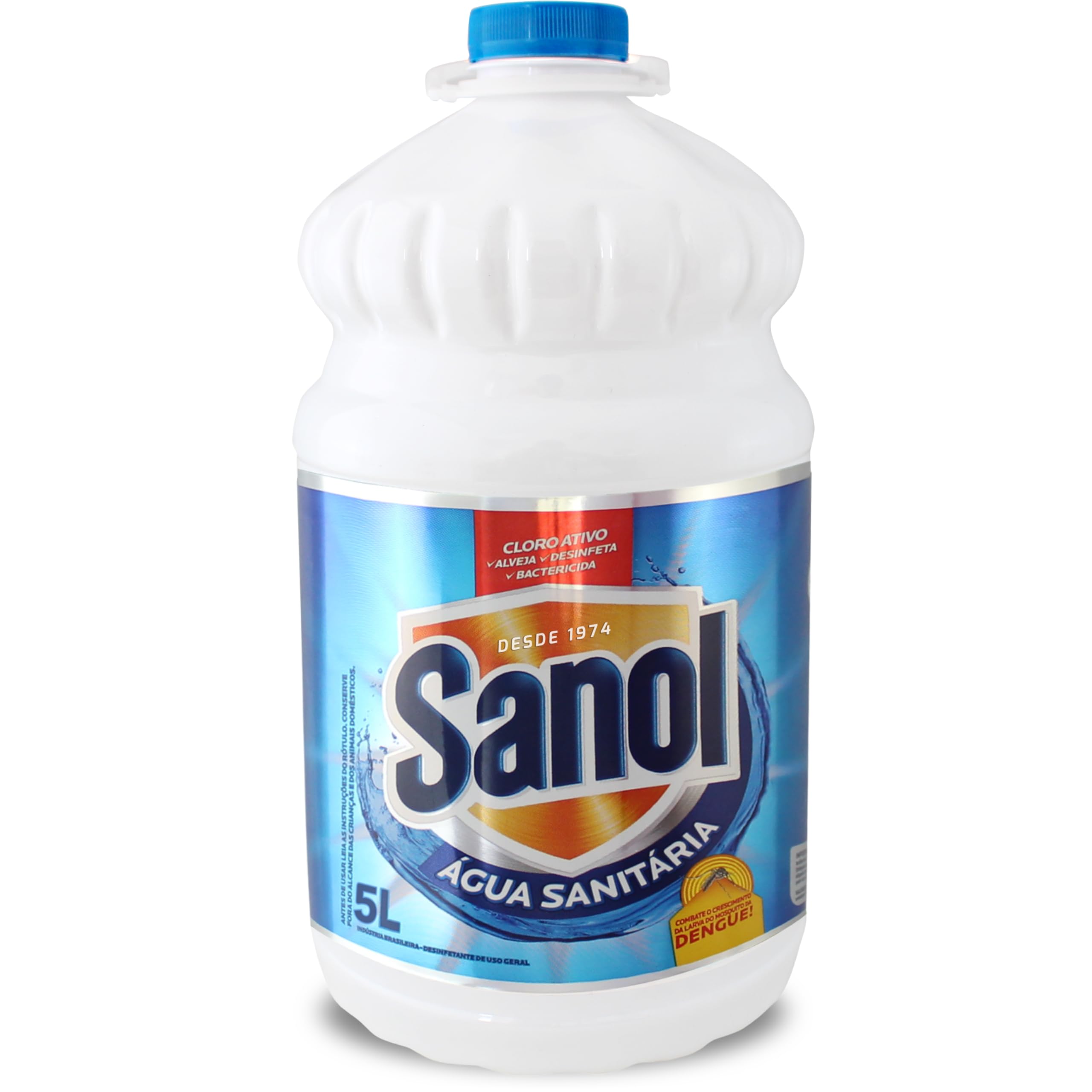 Água Sanitária, Sanol, 5 Litros, Branca : Amazon.com.br: Casa