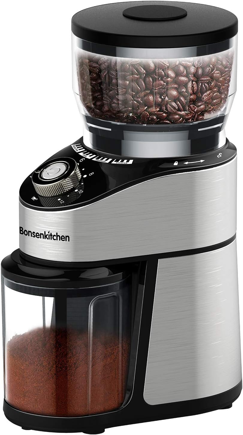 Amazon.com: Electric Burr Coffee Grinder, Automatic Conical Burr Mill ...