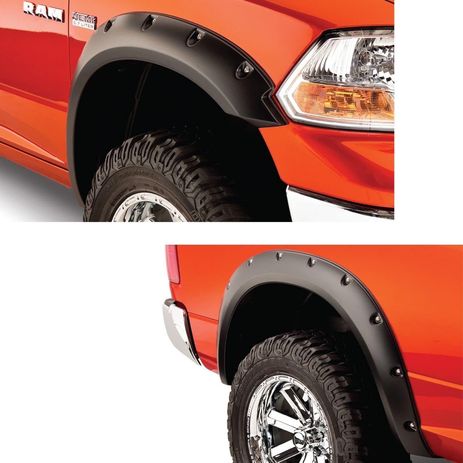 Bushwacker 50915-02 Dodge Pocket Style Fender Flare Set of 4, Fender ...