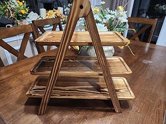 Amazon.com: 3 Tier Serving Trays Wooden, Cupcake Stand Towers for ...