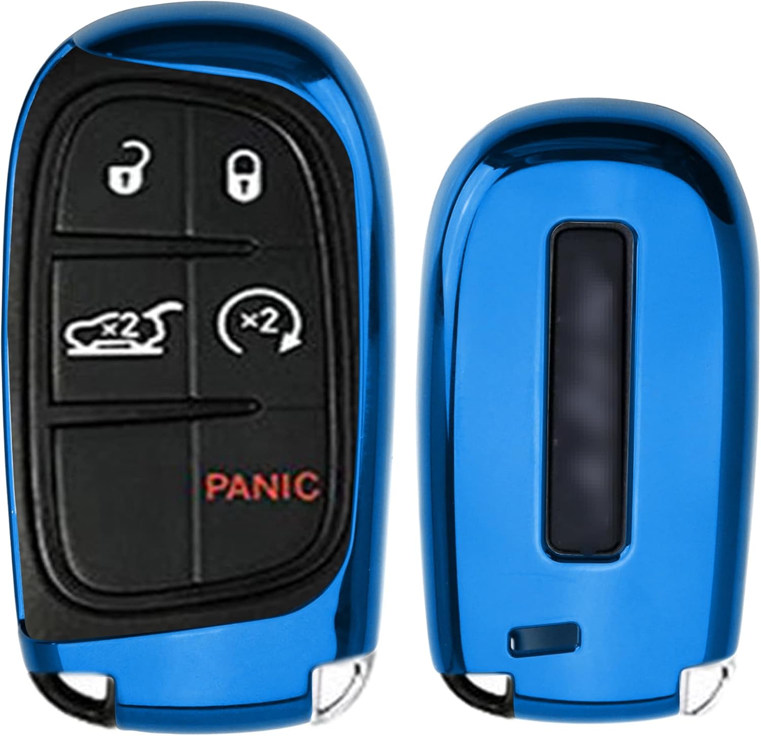 Amazon.com: iJDMTOY Chrome Finish Blue TPU Key Fob Protective Cover ...