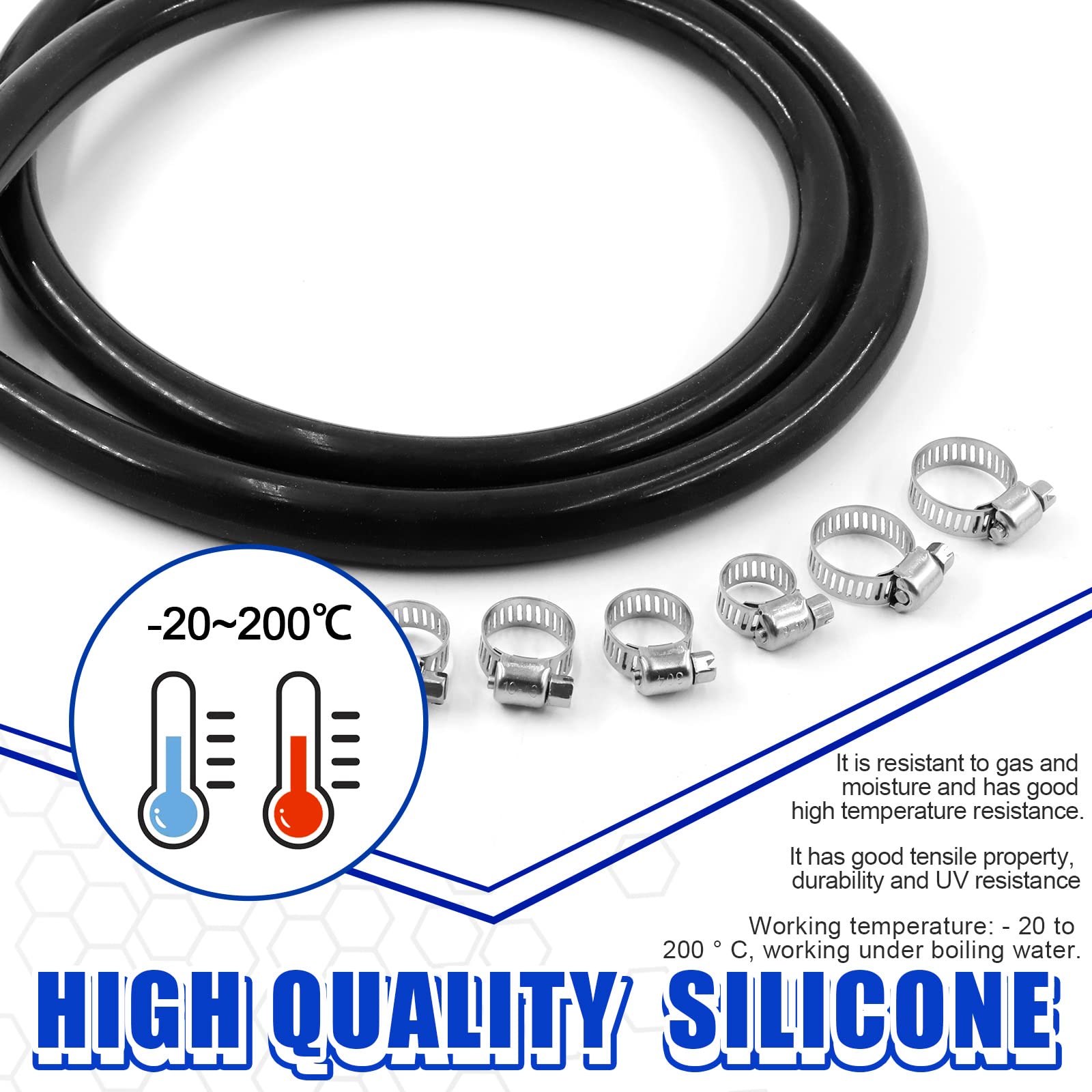 High Temp Silicone Exhaust Hose 1.5m High Temp Silicone Vacuum Hose ...