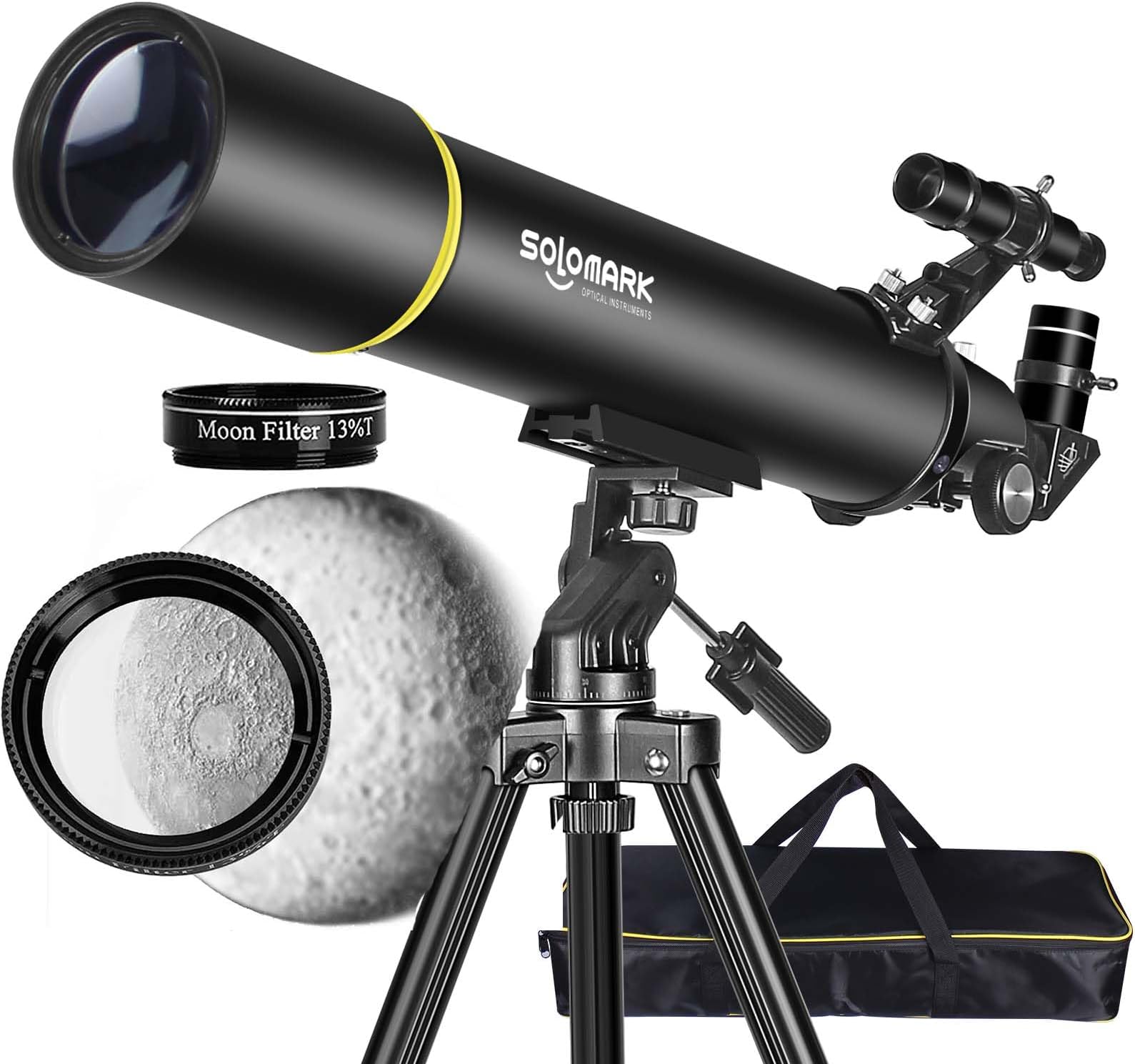 Amazon.com : Telescopes for Adults Astronomy, 80mm Aperture 900mm ...