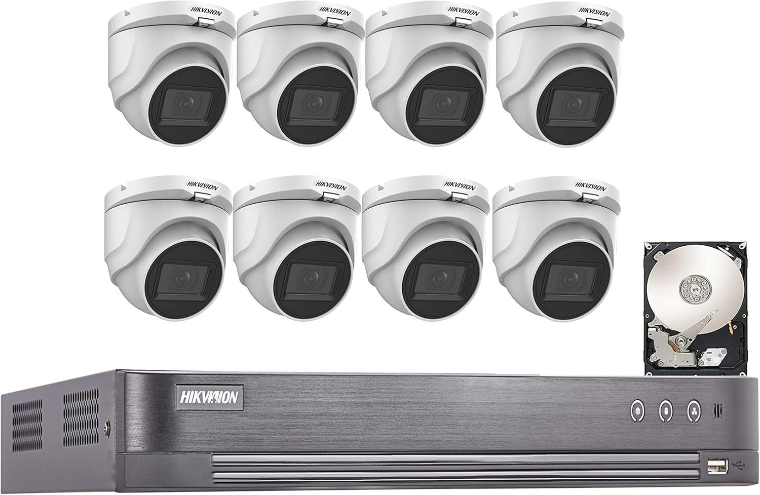 HIK 8CH 5MP HD Analog Surveillance Security Camera System Bundle Kit ...