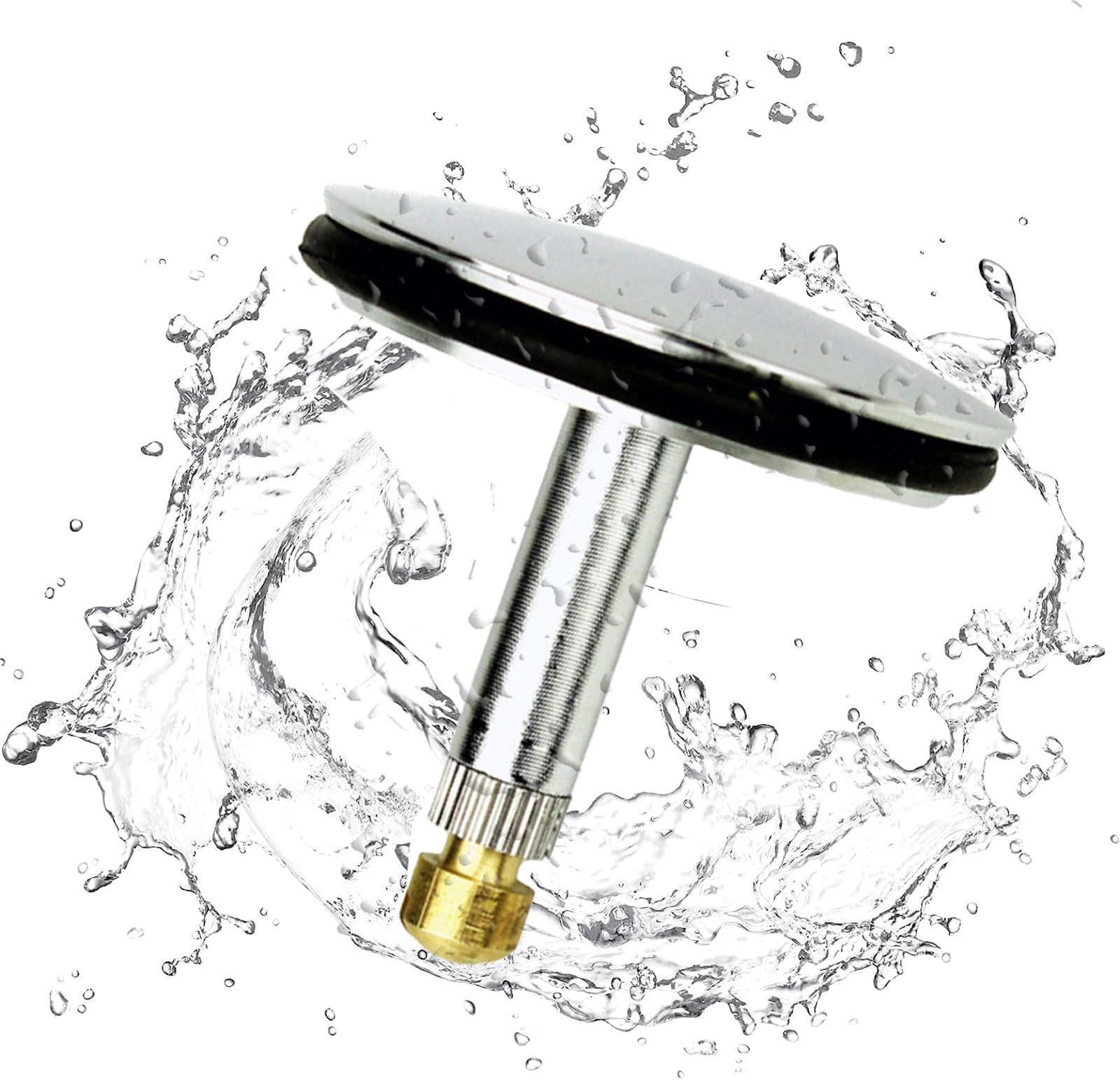 Chrome Bathroom Basin Plastic Plug with Easy Grip Handle 38mm Diameter ...