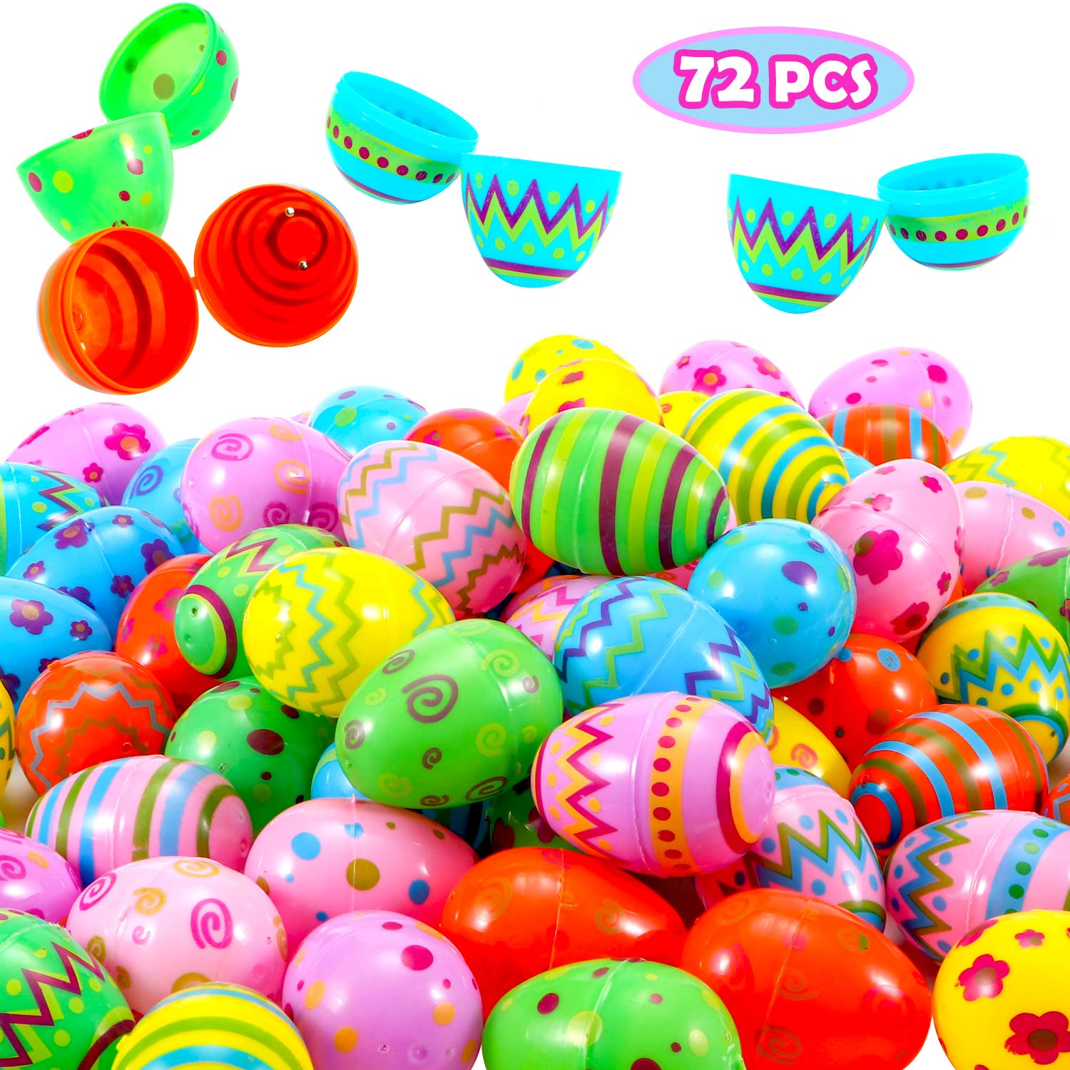 Snapklik.com : CPPSLEE 72 PCS Easter Eggs Plastic Easter Eggs Fillable ...