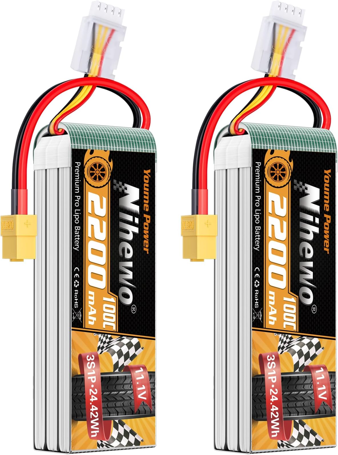 3S Lipo Battery 11.1V 2200mAh RC Lipo Battery Pack 100C with XT60 Plug ...
