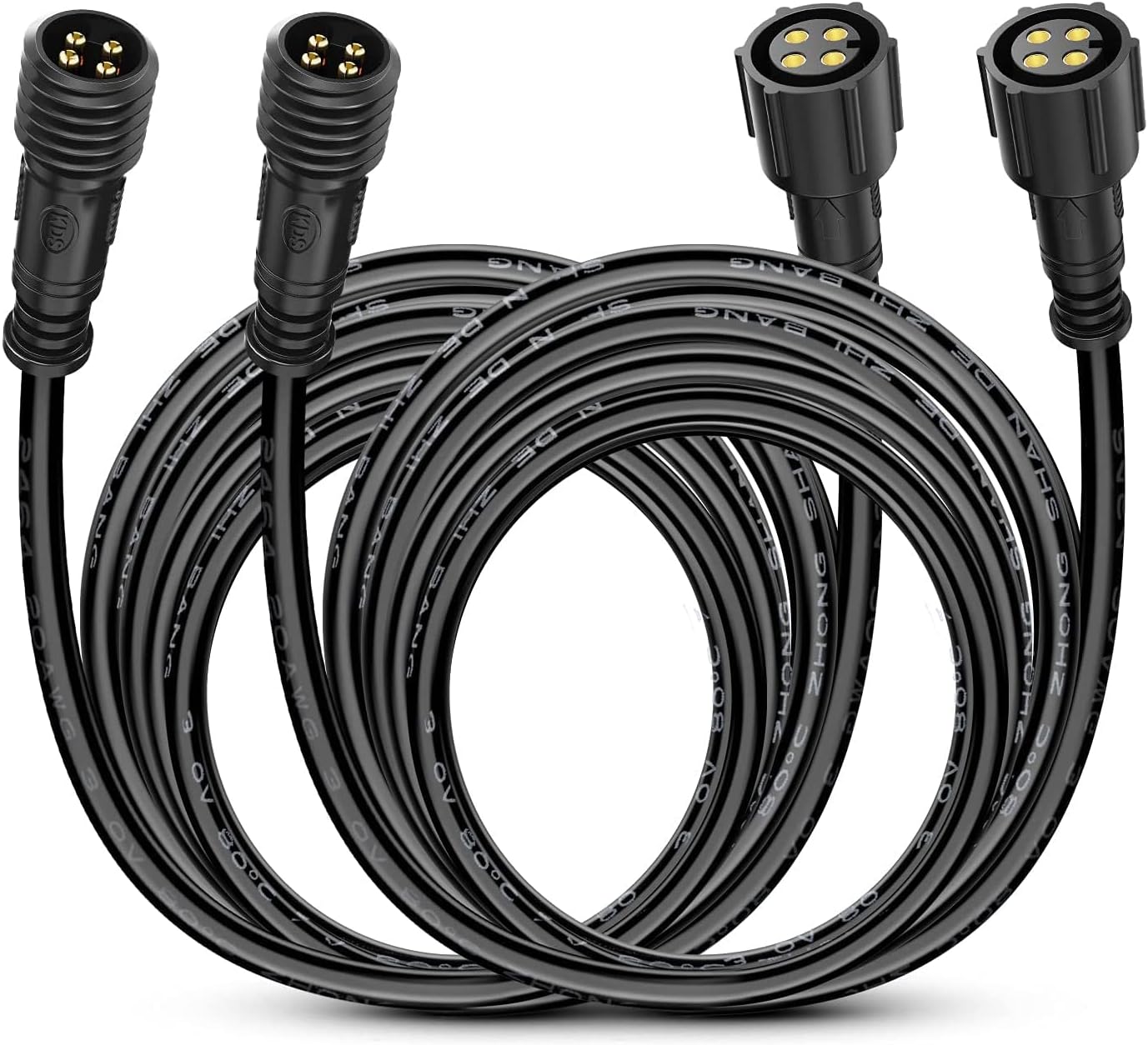 Nilight Pack of 2 RGB Cable 3M 4 Pin for 4 & 8 Pod Multi Color ...