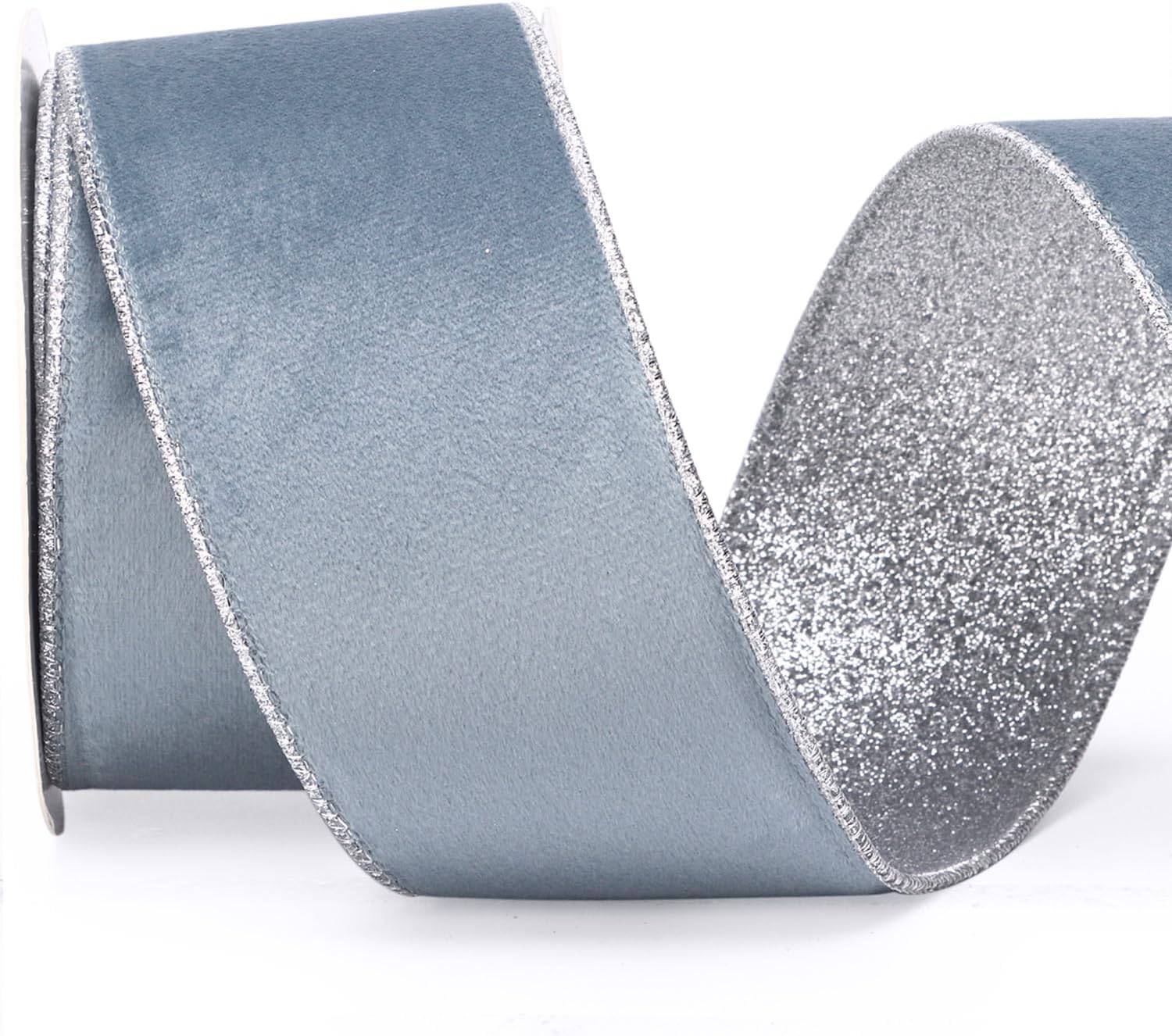 Amazon.com: 2" X 20 Yards Dusty Blue Velvet Ribbon for Christmas Tree ...