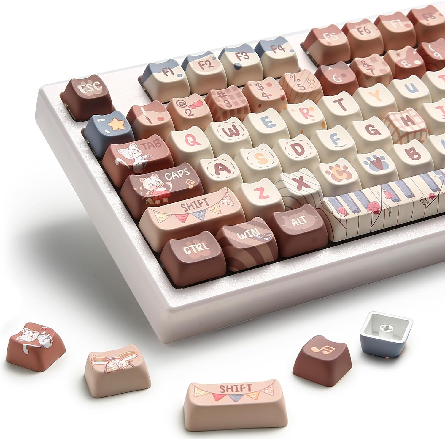 Amazon.com: YUNZII Dye-Sub PBT Keycap Set, Mao Profile, 142 Full Keys ...