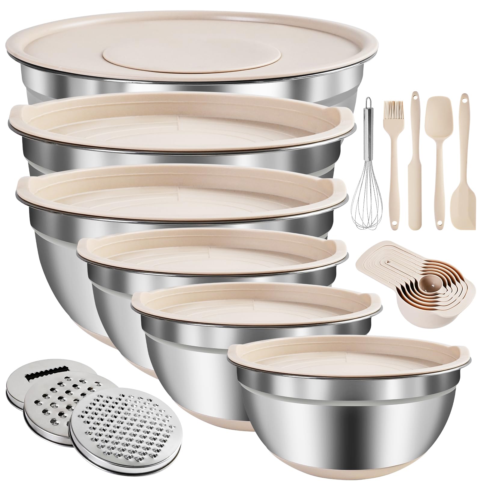 Amazon.com: Mixing Bowls with Airtight Lids Set, 20 PCS Kitchen Gadgets ...