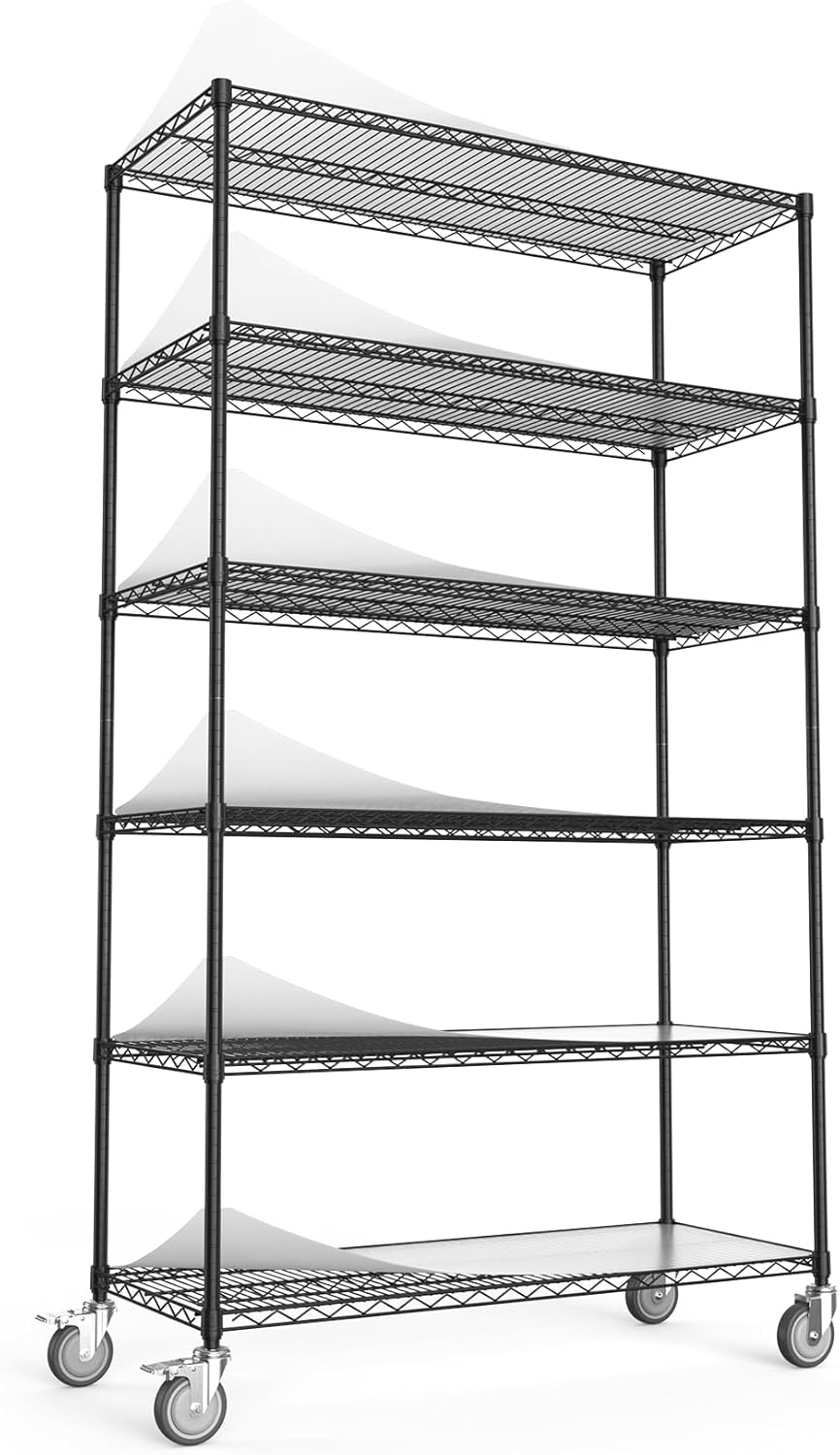 Amazon.com: NSF 6 Tier 6000lbs Metal Shelf Wire Shelving Unit, Heavy ...
